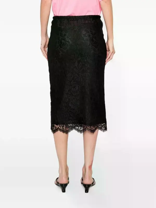 Marie Adam-Leenaerdt Lace-overlay Midi Skirt
