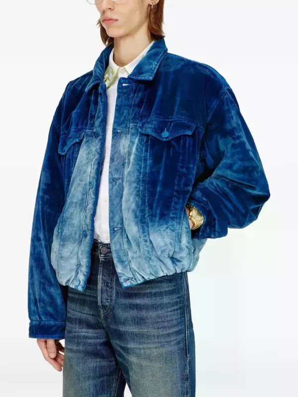 DIESEL® Elasticated Trucker Jacket In Velvet Denim