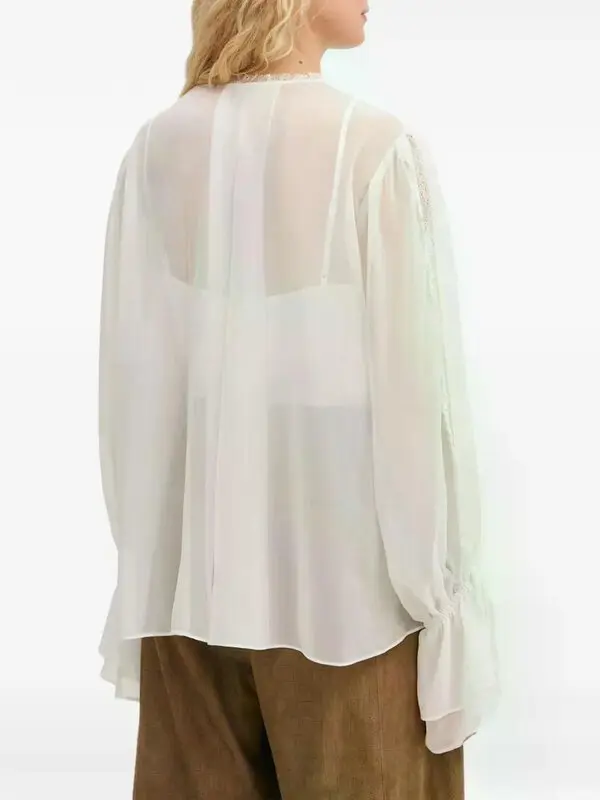 Pinko Lace-trim Ruffled Shirt