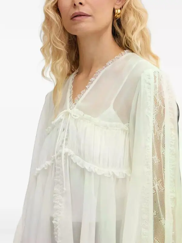 Pinko Lace-trim Ruffled Shirt