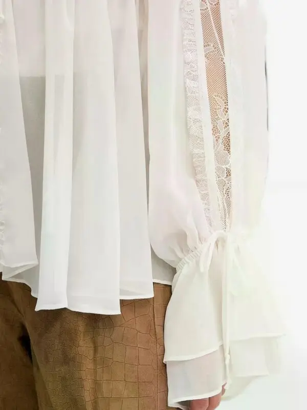 Pinko Lace-trim Ruffled Shirt