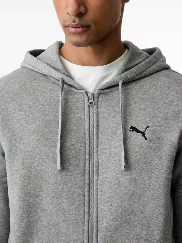 PUMA Essentials Logo-embroidered Zip-up Hoodie