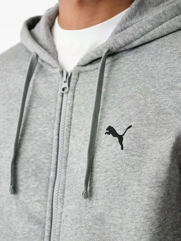 PUMA Essentials Logo-embroidered Zip-up Hoodie