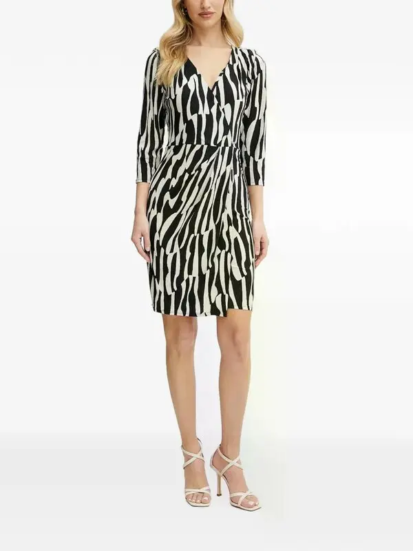 MORGAN Ralma Abstract-print Wrap-style Midi Dress