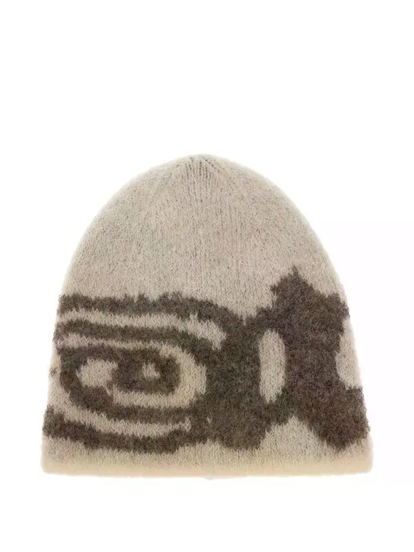 ROA Logo-intarsia Mohair-blend Beanie Hat - Neutrals