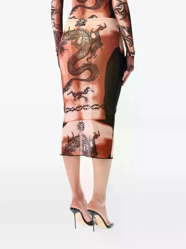 JEAN PAUL GAULTIER Re-edition – The Safe Sex Tattoo Skirt - Neutrals