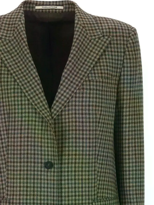 Tagliatore Houndstooth-pattern Virgin Wool Blazer