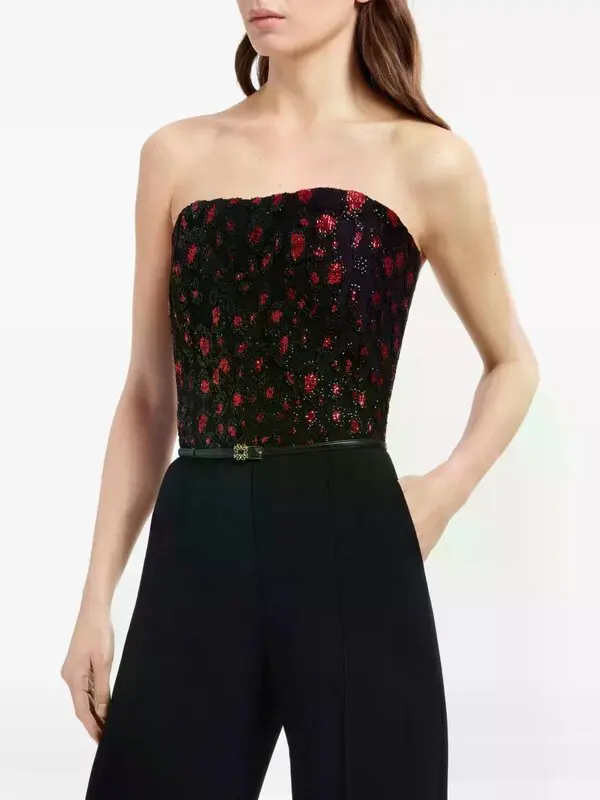 Elie Saab Sequin-embellished Strapless Jumpsuit