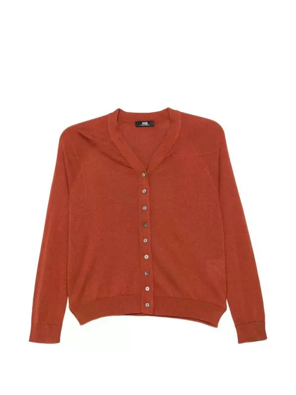 Alpha Studio Button-up V-neck Cardigan - Brown