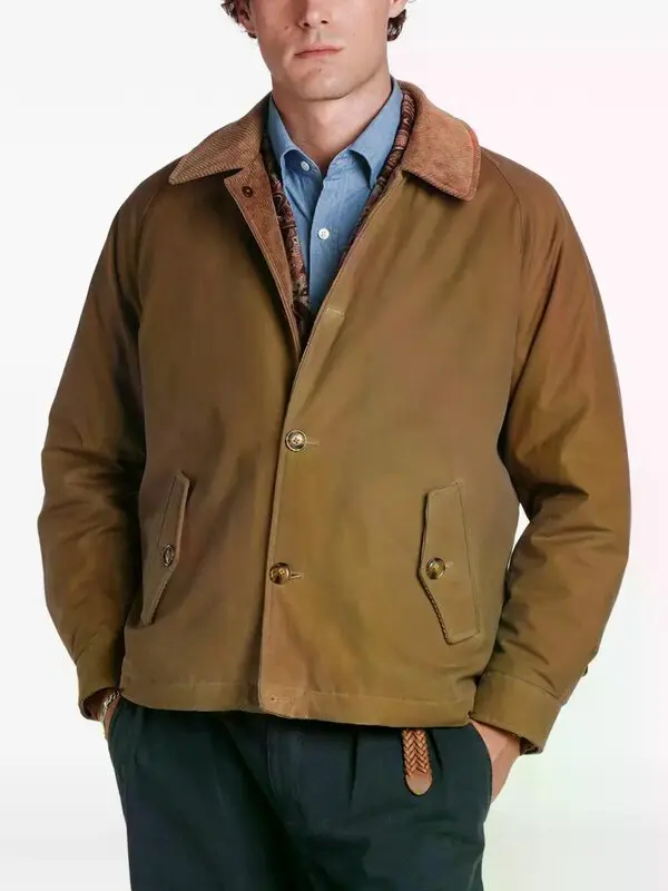 BARACUTA Corduroy-collar Button-up Jacket