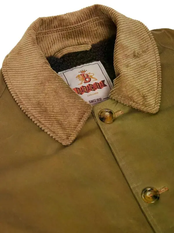 BARACUTA Corduroy-collar Button-up Jacket