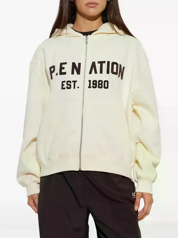 P.E Nation Phantom Logo-print Hoodie - Neutrals