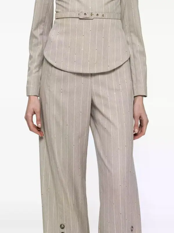 NISSA Pinstripe Wide-leg Trousers