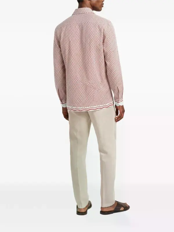 Orlebar Brown Ridley Geometric-print Linen Shirt