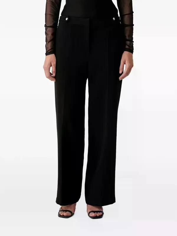 Dkny Logo-button Wide-leg Trousers