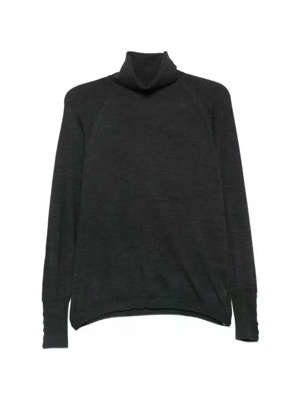 Alpha Studio Button-cuff Roll-neck Sweater