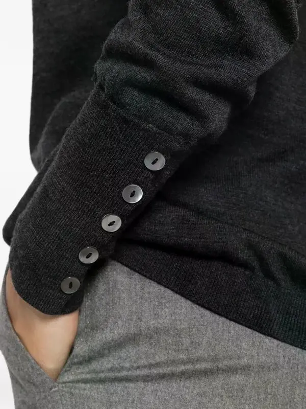 Alpha Studio Button-cuff Roll-neck Sweater