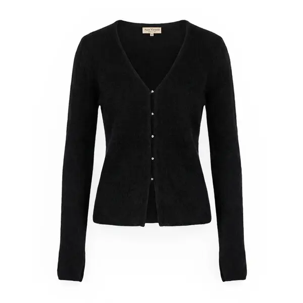 ANSE VICTORIN Laetitia Cashmere Silk Cardigan - Black
