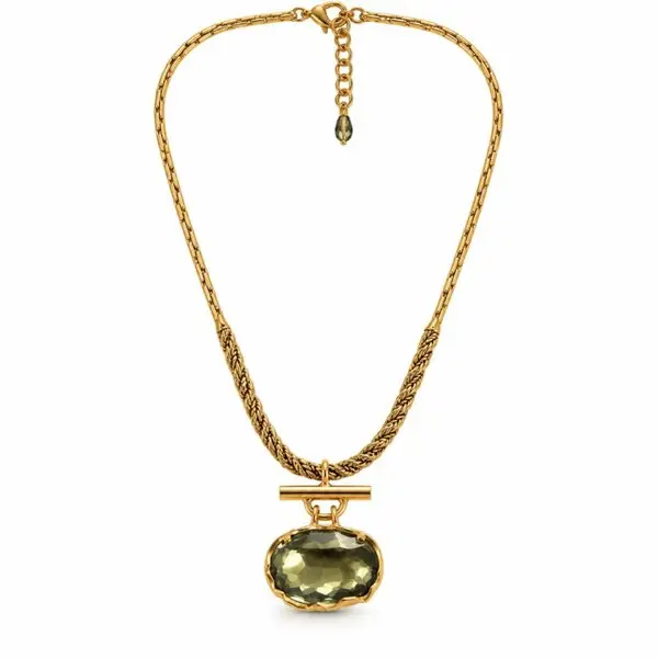 VSTYLE Olive Crystal Gold-plated Statement Necklace