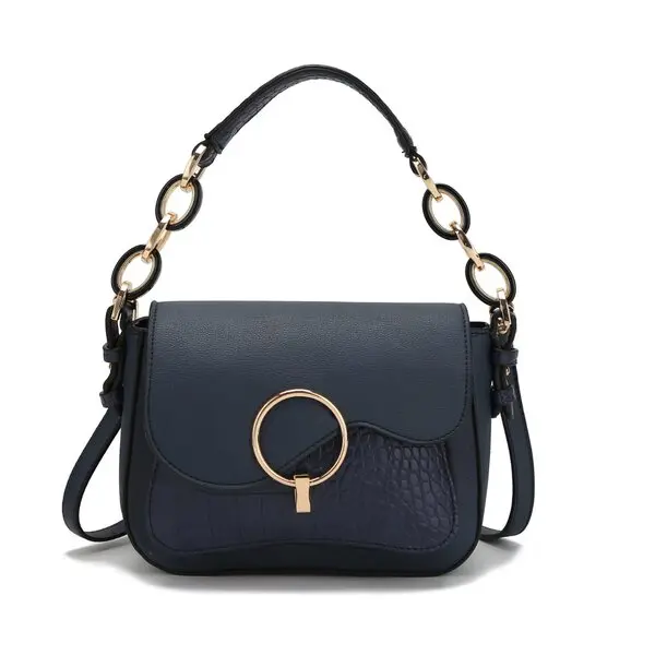 MKF COLLECTION BY MIA K. Fanta Croc Shoulder Bag Navy