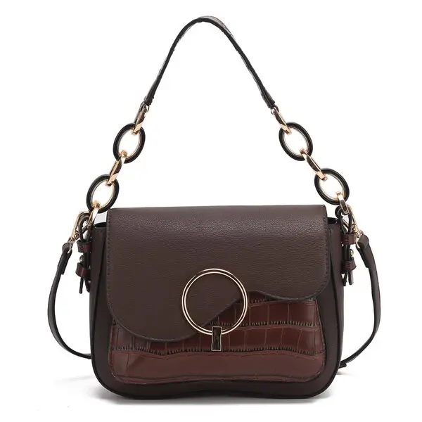 MKF COLLECTION BY MIA K. Fanta Croc Shoulder Bag Chocolate