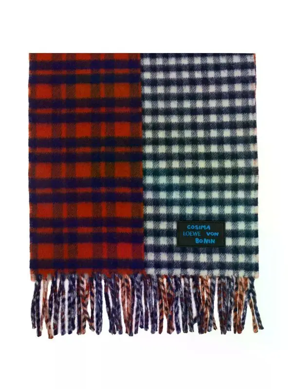 Loewe X Cosima Von Bonin Checked Scarf - Red