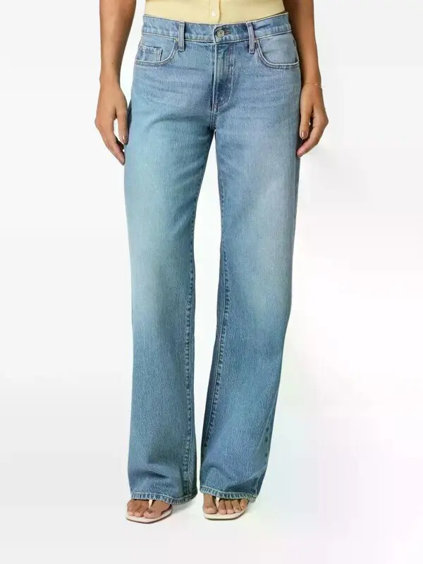 Paige Dana Faded Straight-leg Jeans - Blue