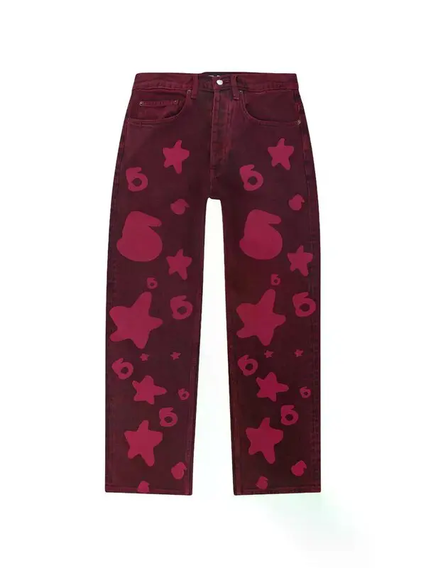 SP5DER Beluga Star-print Straight-leg Jeans