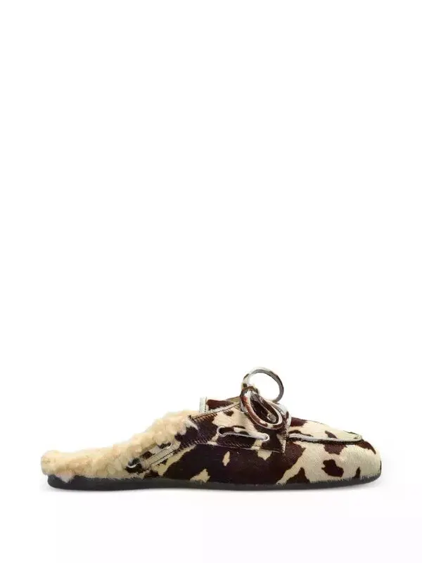 POSA Animal-print Leather Mules - Neutrals