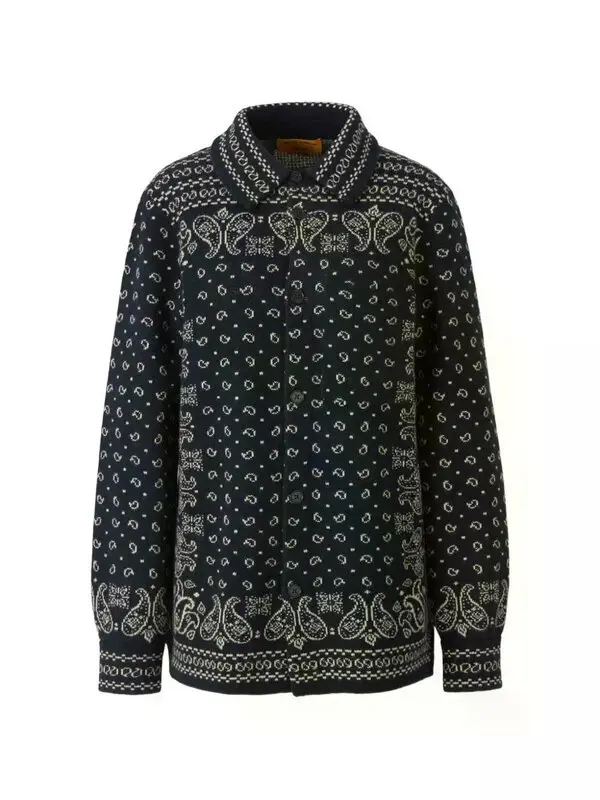 Guest In Residence Paisley-print Cashmere Shirt - Blue