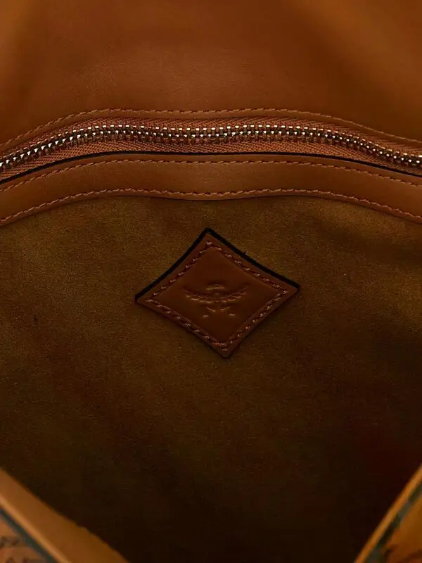 Mcm Large Tracy Visetos Shoulder Bag - Brown