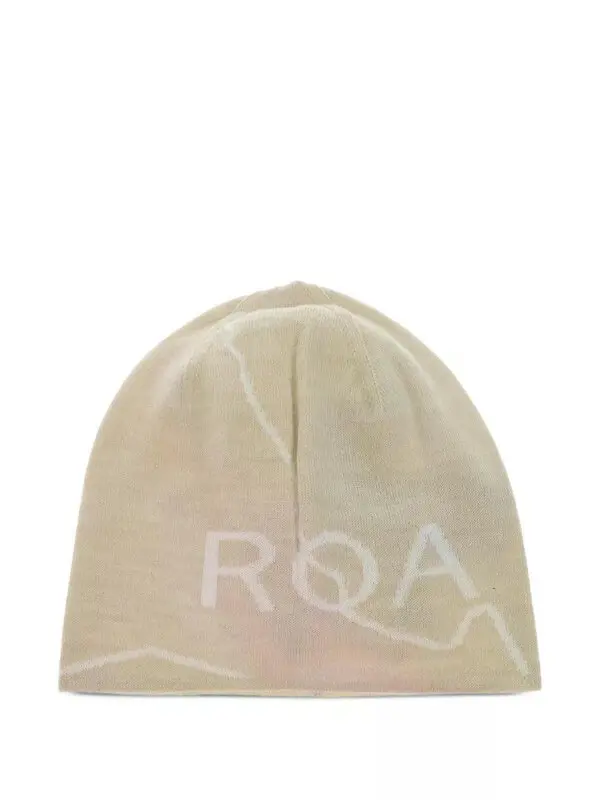 ROA Logo-intarsia Beanie Hat - Neutrals