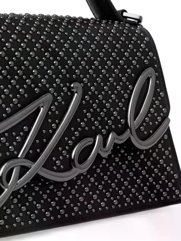 Karl Lagerfeld Stud-embellished Logo-plaque Tote Bag