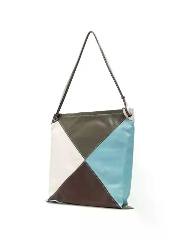Kenzo Kite Colour-block Leather Tote Bag - Blue