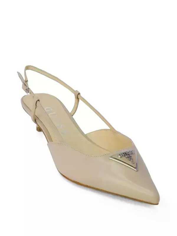 Guess Logo-plaque Slingback Pumps - Neutrals