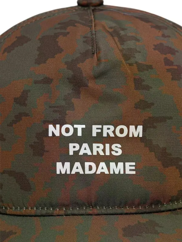 Drole De Monsieur Not From Paris Madame Camouflage-print Cap - Brown