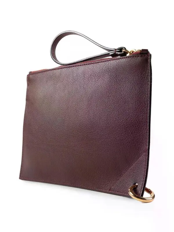 Chloé Logo-print Suede Clutch Bag