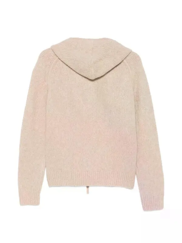 Kristensen Du Nord Zip-up Knit Hoodie Cardigan - Neutrals