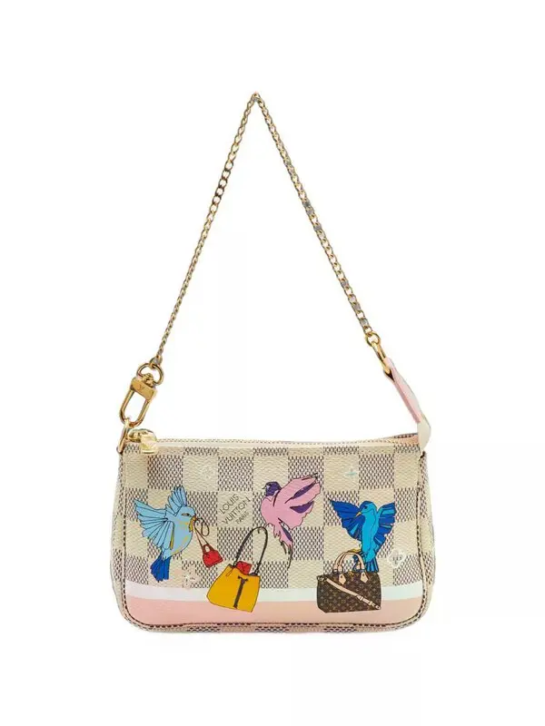 LOUIS VUITTON 2018 Mini Pochette Accessoires Christmas Damier Azur Shoulder Bag