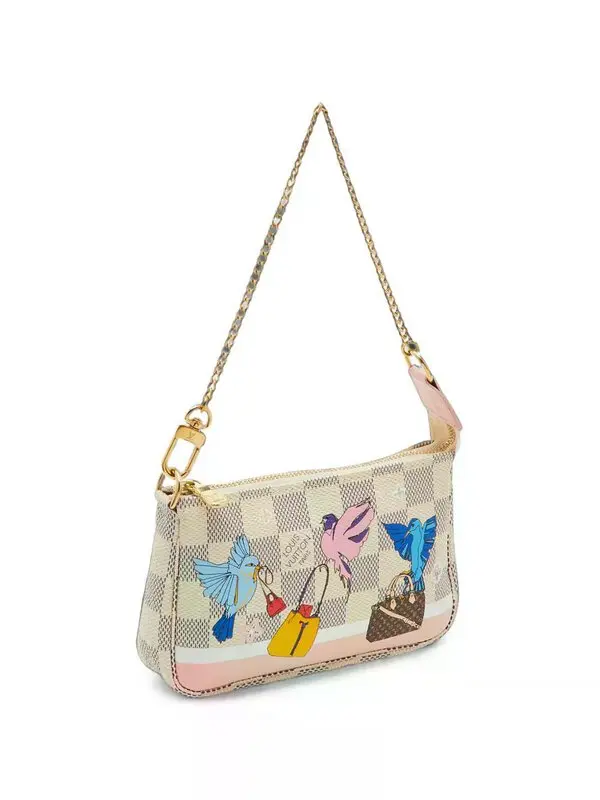 LOUIS VUITTON 2018 Mini Pochette Accessoires Christmas Damier Azur Shoulder Bag