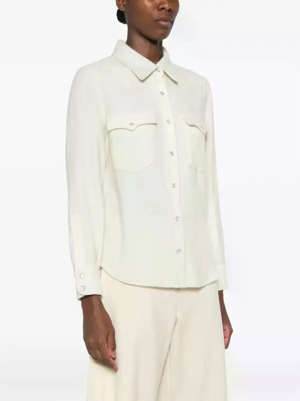 KUJTEN Lumber Plain Western-style Cashmere Shirt
