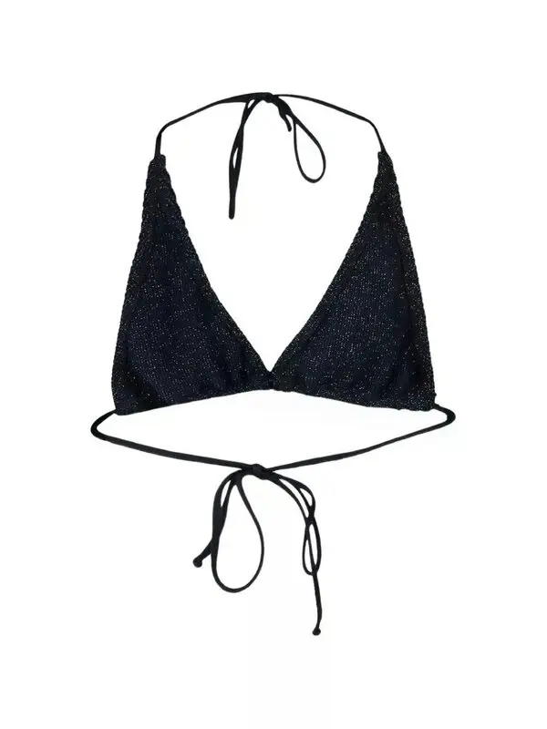 MC2 SAINT BARTH Crinkled-metallic Bikini Top