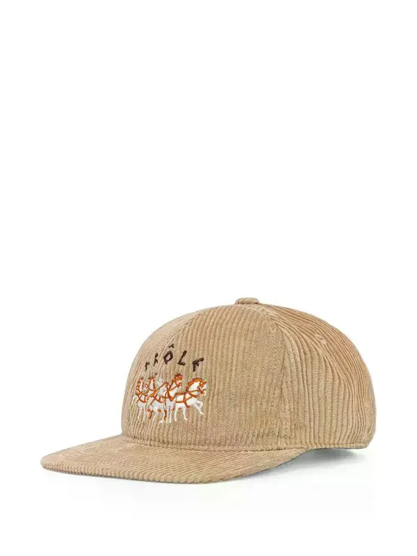 Drole De Monsieur Corduroy Embroidered Baseball Cap
