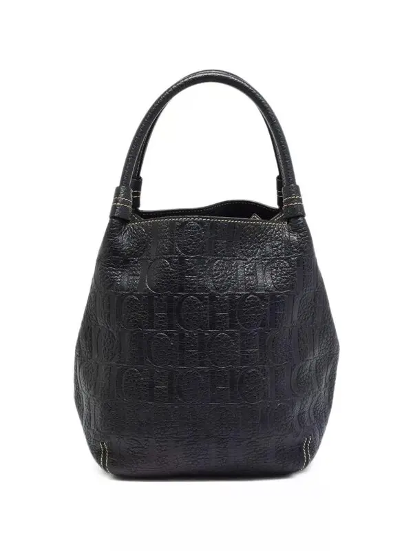 Carolina Herrera Monogram-pattern Leather Tote Bag