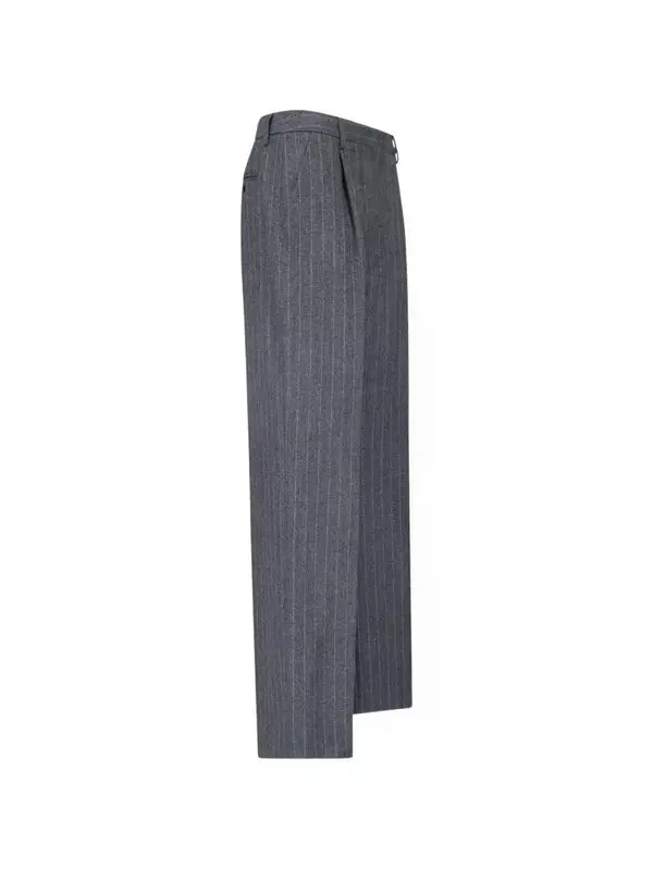 LARDINI Pinstripe-pattern Pleated Trousers