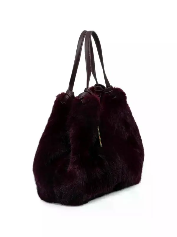 Dkny Medium Paula Faux-fur Logo-pendant Tote Bag
