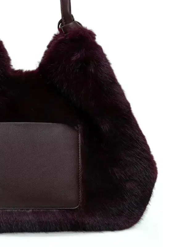 Dkny Medium Paula Faux-fur Logo-pendant Tote Bag