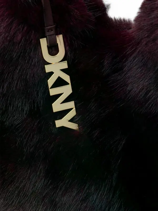 Dkny Medium Paula Faux-fur Logo-pendant Tote Bag