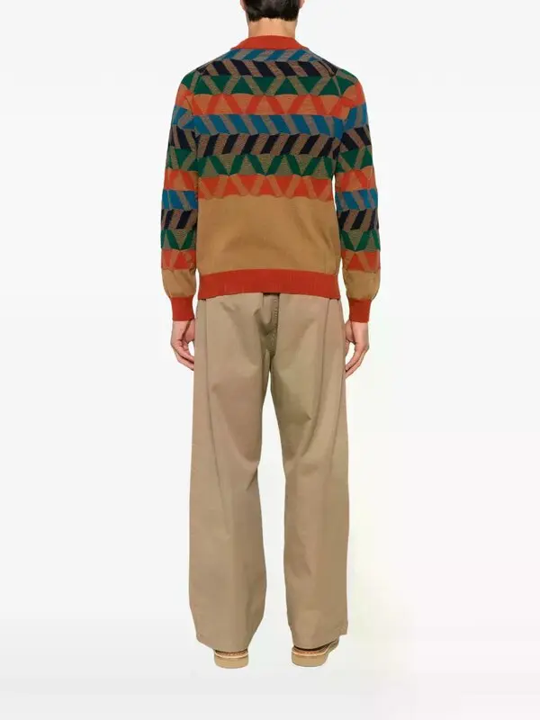 GALLIA Franz Geometric-pattern High-neck Sweater