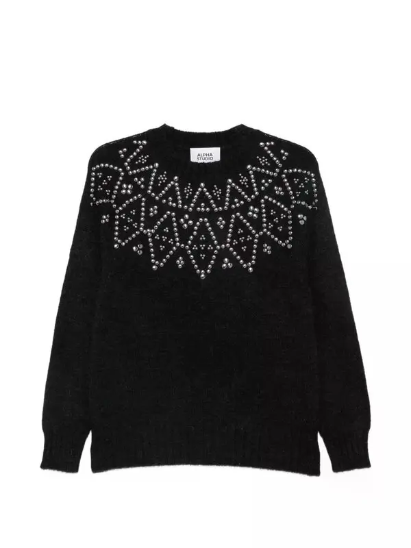 Alpha Studio Stud-embellished Sweater